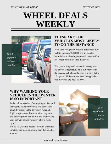 Wheel Deals Weekly 1/9/2024 - The Content Store